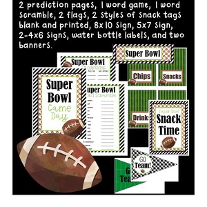 Football Game Day Bundle Pack, Football Printables, the Big Game ...