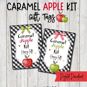 Caramel Apple Kit Gift Tags, Fall Gift Tags for Caramel Apples ...