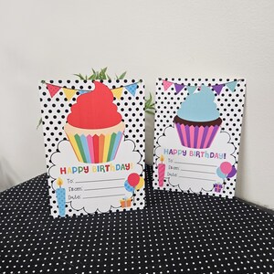 Kids Birthday Cards, Printable Birthday Cards for Students, 5x7 Cards ...