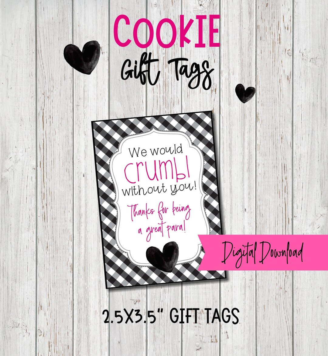 Para Gift Tags, Para Cookie Gift Tags, End of the School Year Gift Tags ...
