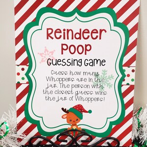 Reindeer Poop Guessing Game, Printable Christmas Guessing Game, Guess ...