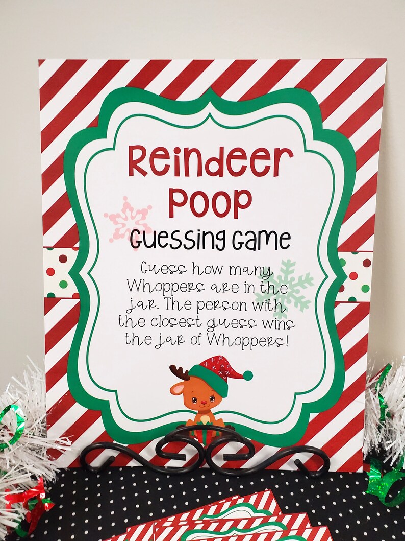 Reindeer Poop Guessing Game, Printable Christmas Guessing Game, Guess ...