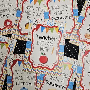 Gift Card Book for Teachers, Teacher Gifts, Printable Gift Card Book ...