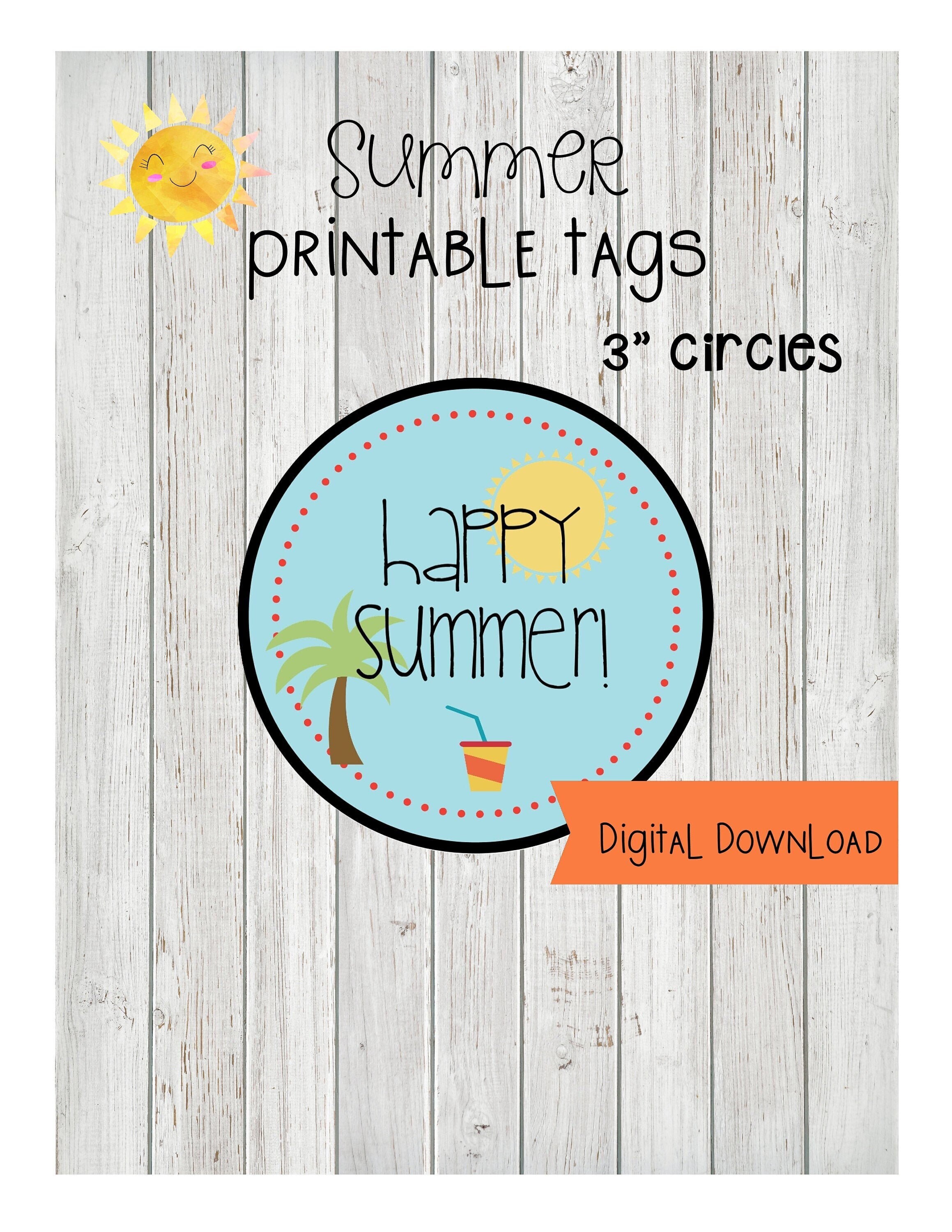 Happy Summer Printable Gift Tags-summer Gift Tags-summer Printables ...