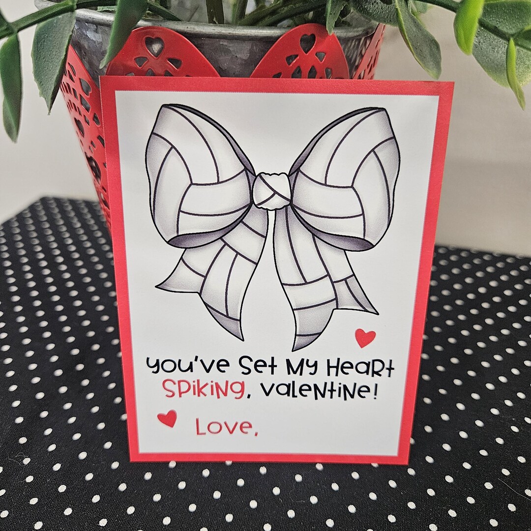 Printable Volleyball Kids Valentines Day Cards, Sports Valentine Cards ...