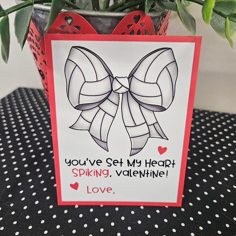 Printable Volleyball Kids Valentines Day Cards, Sports Valentine Cards ...