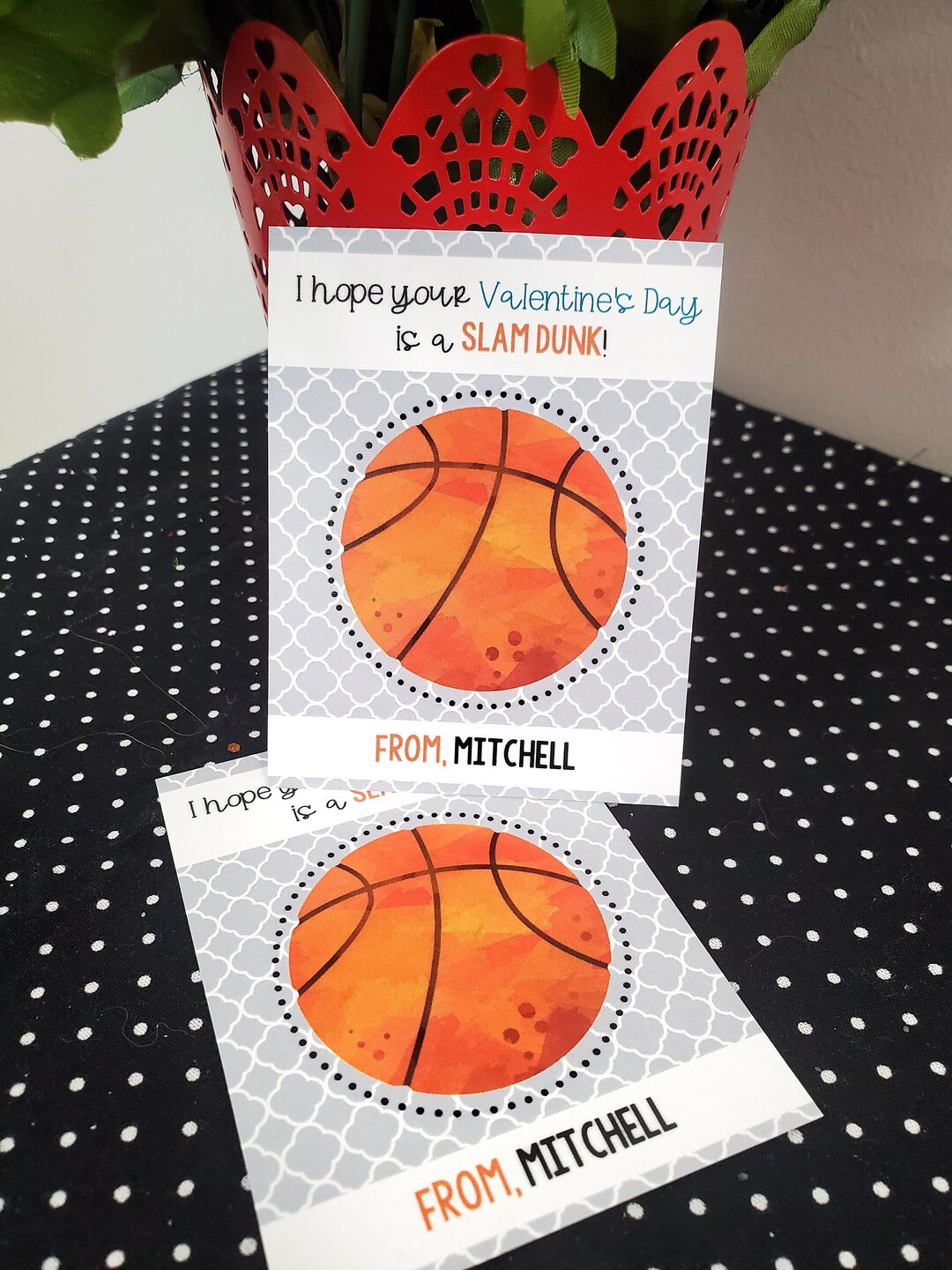 Kids Basketball Valentine Cards, Boy Valentine Cards for the Classroom ...