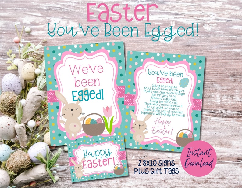 You've Been Egged Easter Neighborhood or School Activity, Easter You've ...
