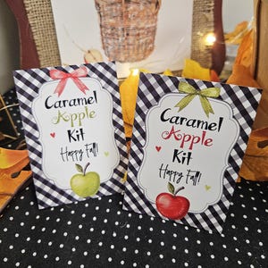 Caramel Apple Kit Gift Tags, Fall Gift Tags for Caramel Apples ...