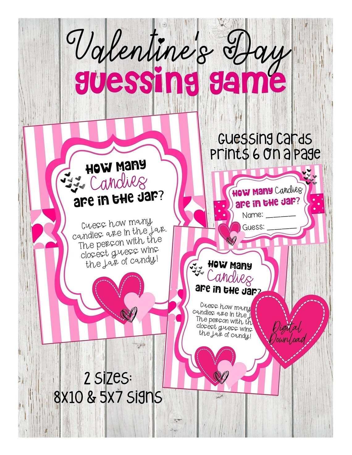 Valentines Guessing Game, Guess How Many Valentines Candies Are in the ...