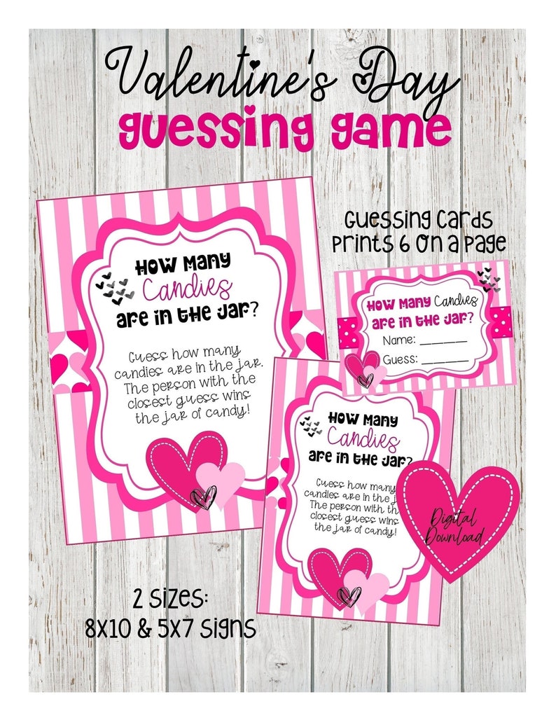 Valentines Guessing Game, Guess How Many Valentines Candies Are in the ...