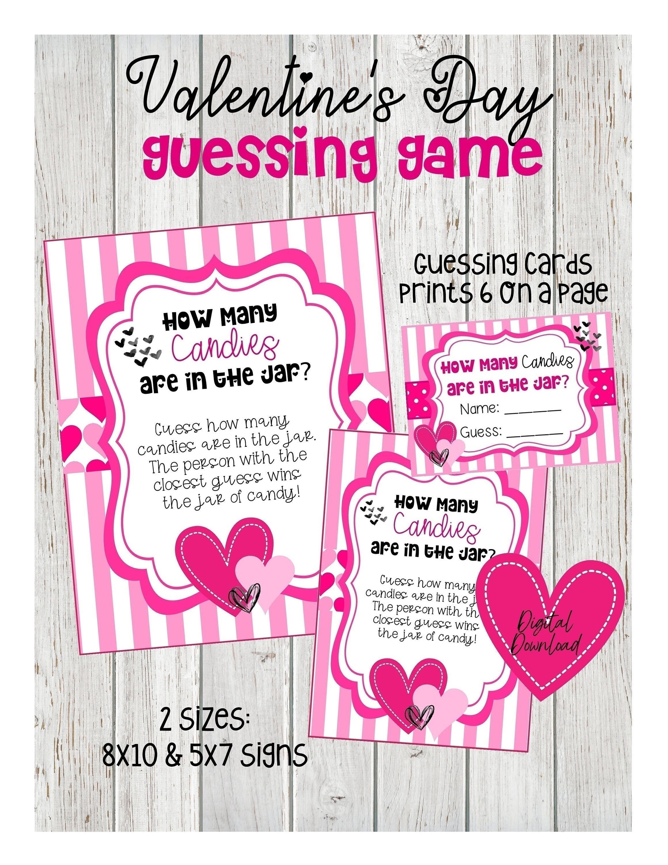 Valentines Guessing Game, Guess How Many Valentines Candies Are in the ...