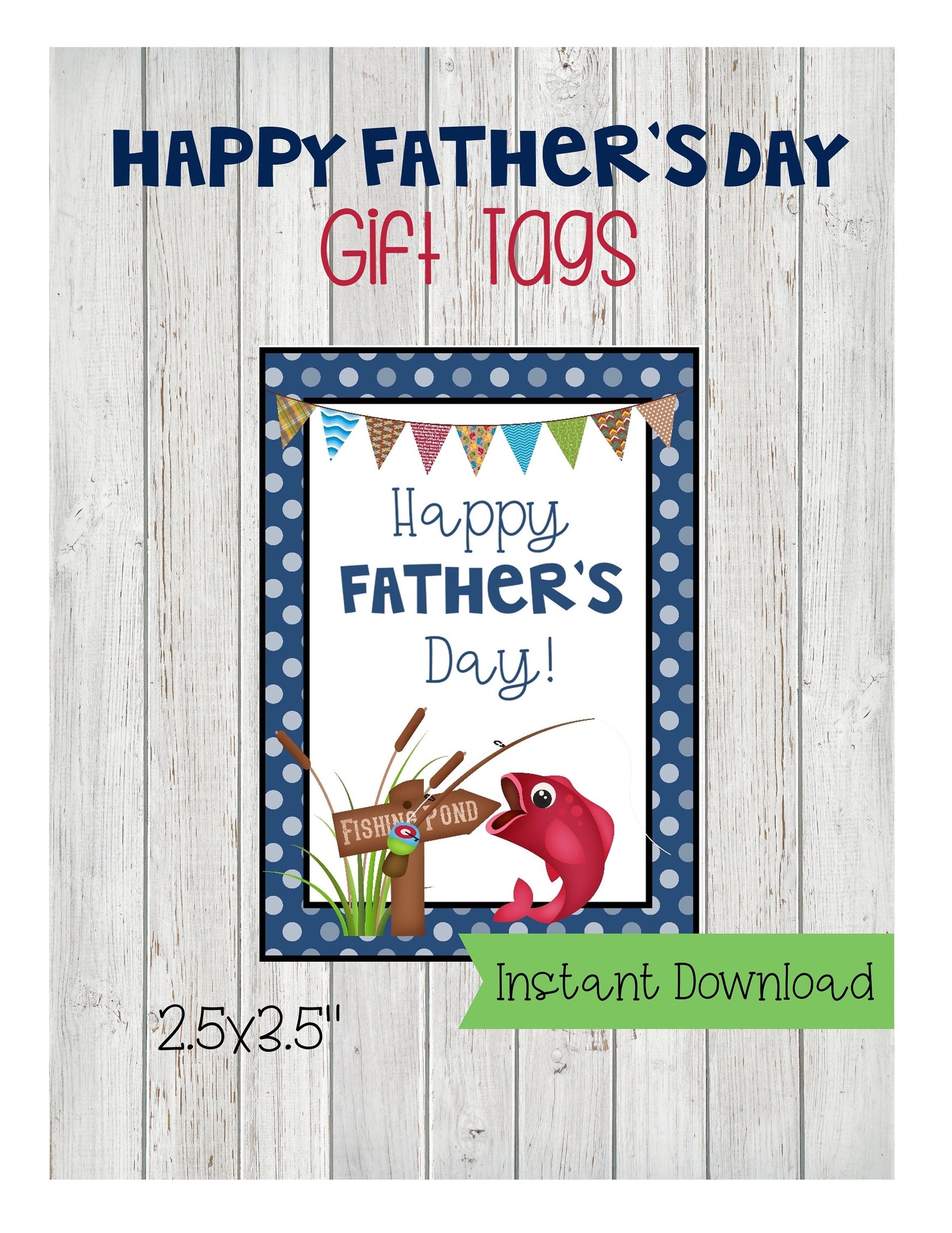 Happy Father's Day Fish Gift Tags Father's Day Gift - Etsy