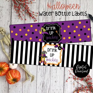Drink up Witches Printable Halloween Water Bottle Labels, Halloween ...