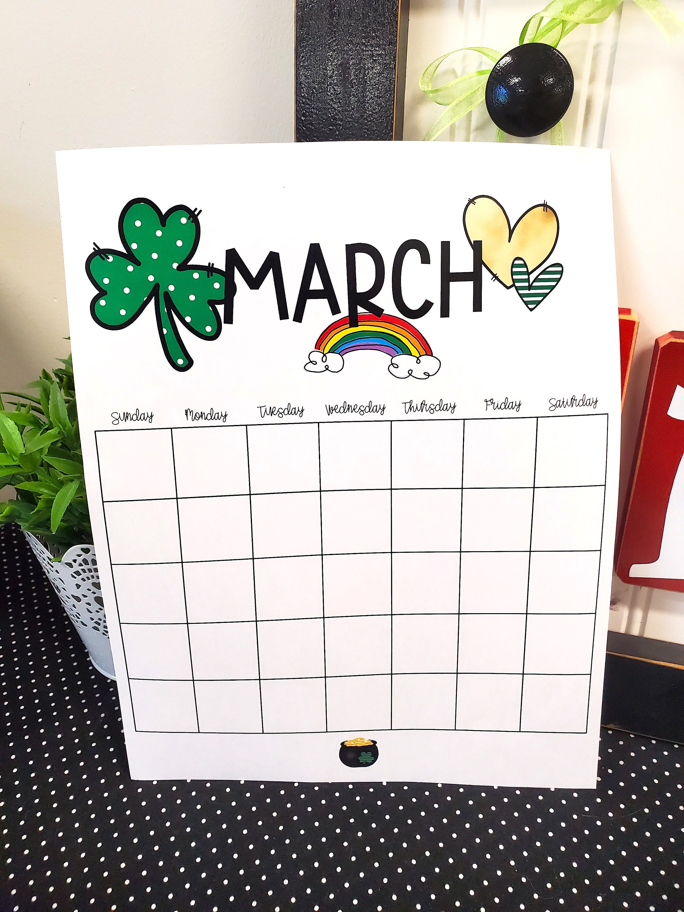 Printable Calendars for the Year With No Dates, Blank Monthly Calendars ...