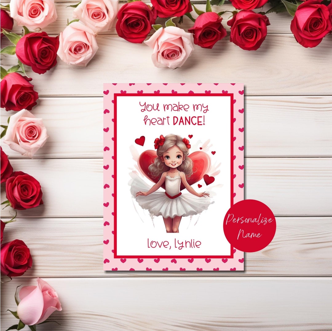 Dancer Valentine’s Day Cards, Blonde Ballerina Girl Valentine Cards ...