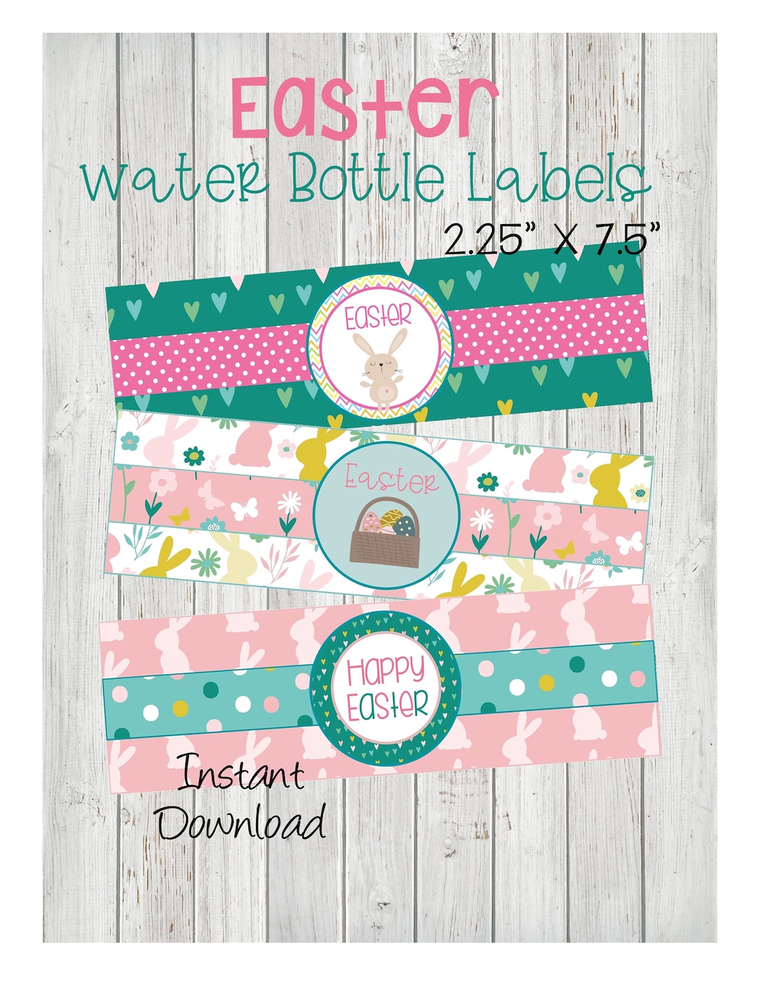 Easter Drink Labels, Water Bottle Labels, Easter Printables, Happy ...