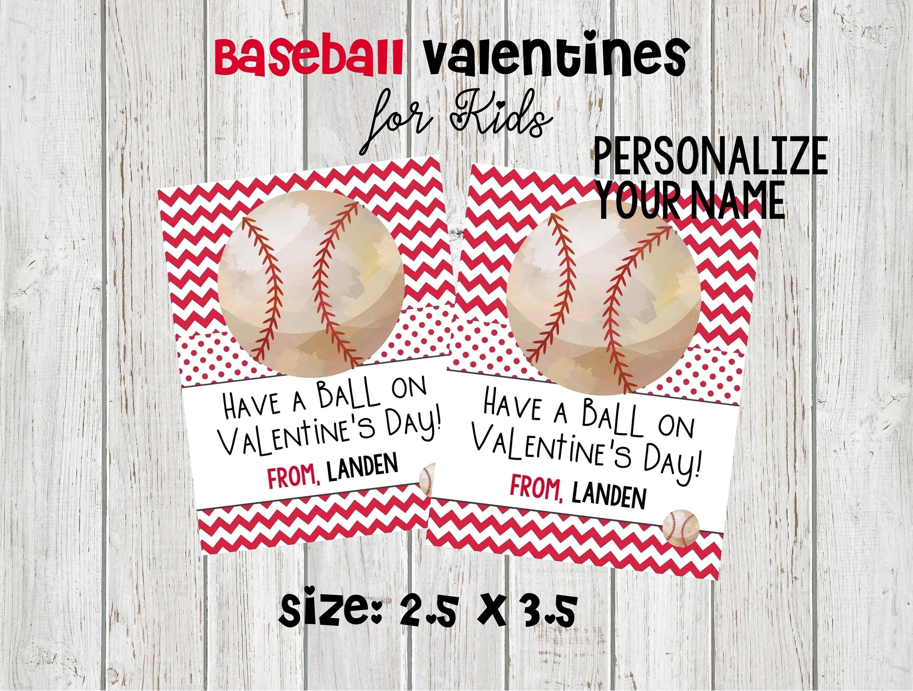 Baseball Valentine's Day Cards for Kids Baseball - Etsy