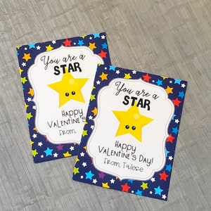 Kids Star Valentine's Day Cards, Star Valentines, Happy Valentine's Day ...