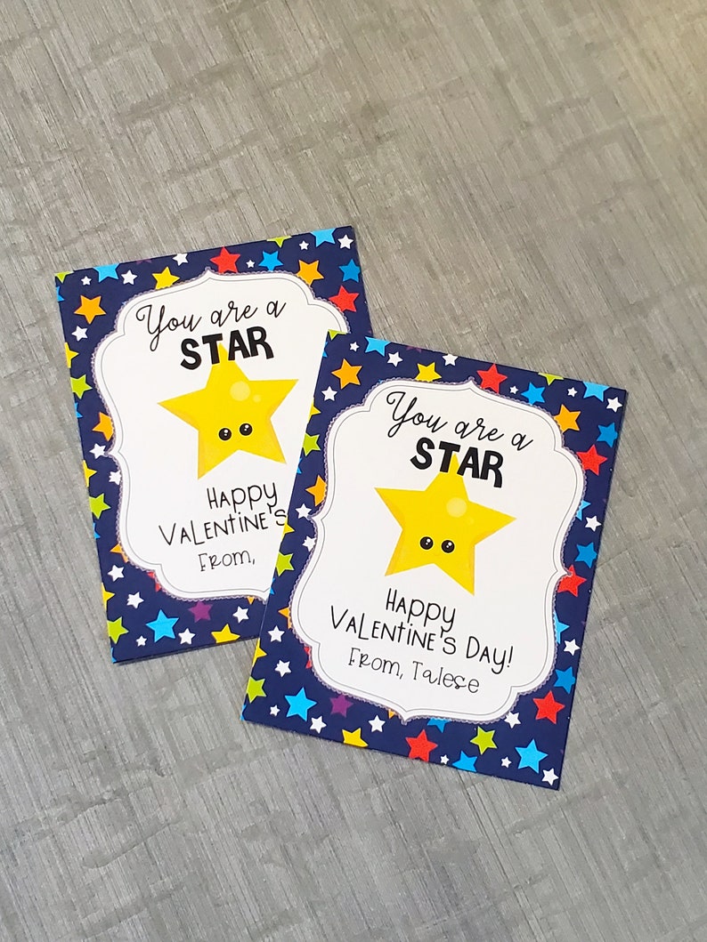 Kids Star Valentine's Day Cards, Star Valentines, Happy Valentine's Day ...
