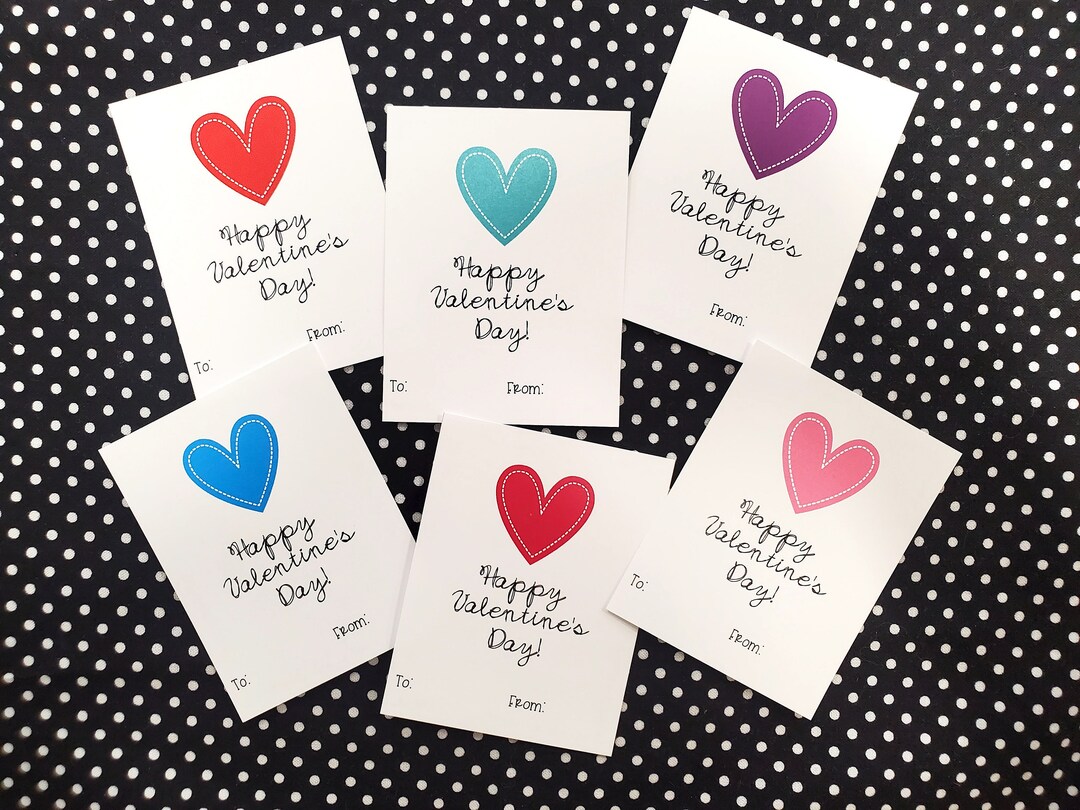 Kids Valentine's Day Cards, Heart Valentines, Classroom Valentine Cards ...