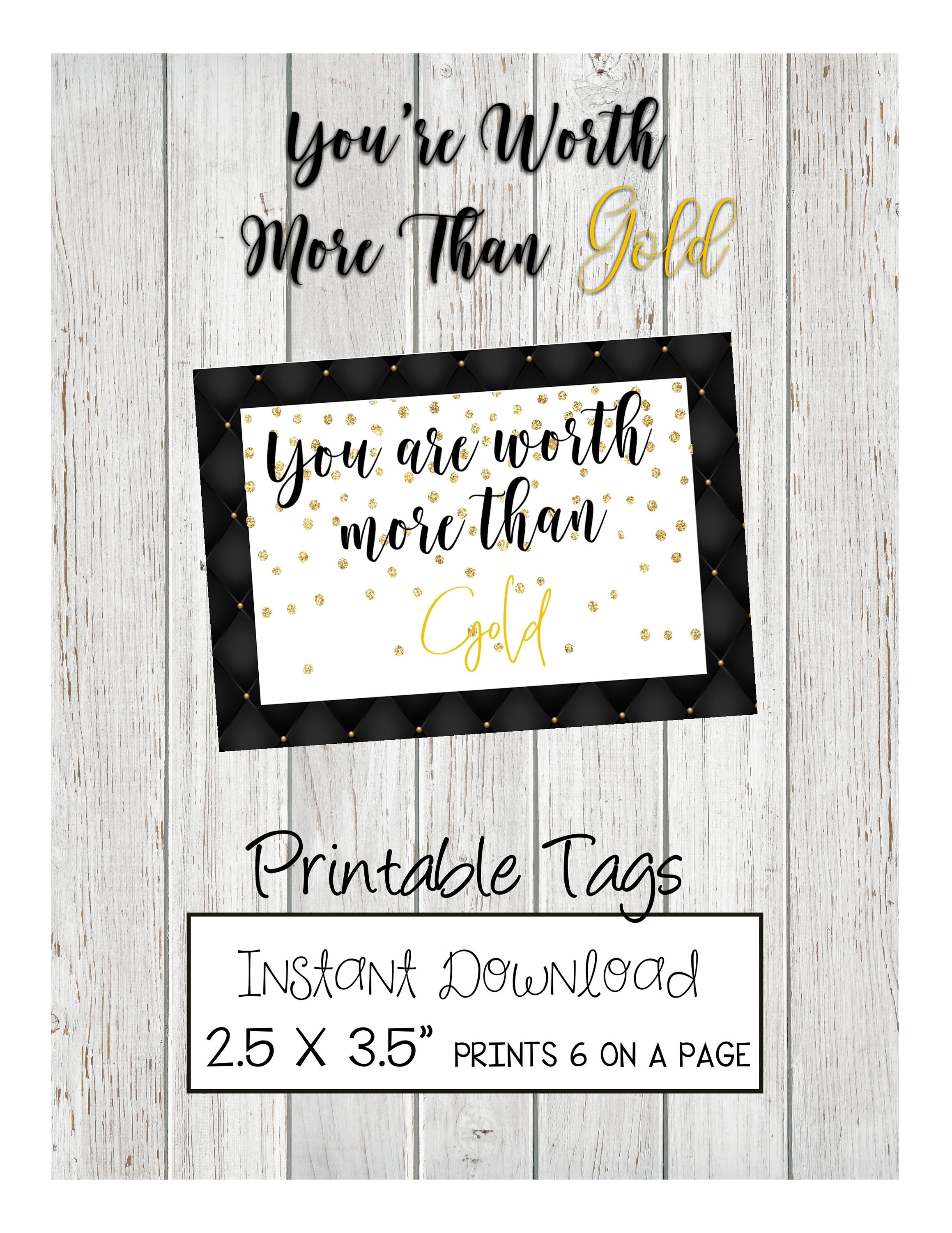 You Are Worth More Than Gold gift tags-St. Patrick's Day | Etsy