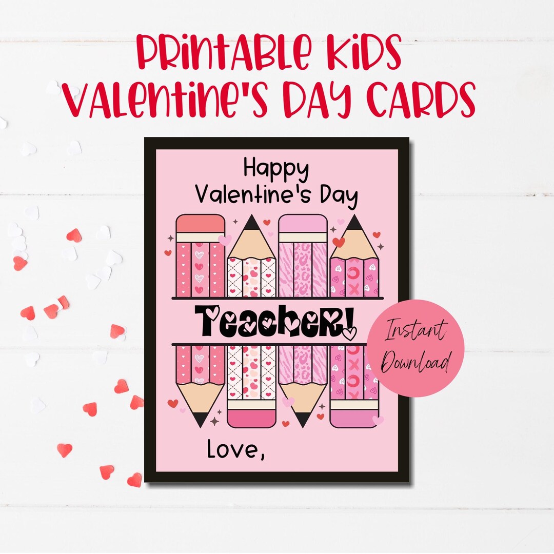 Printable Teacher Valentine Cards From Students, DIY School Valentine ...