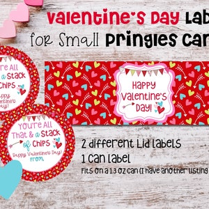 Small Pringles Can Valentines Labels, Valentine Labels for Pringles ...