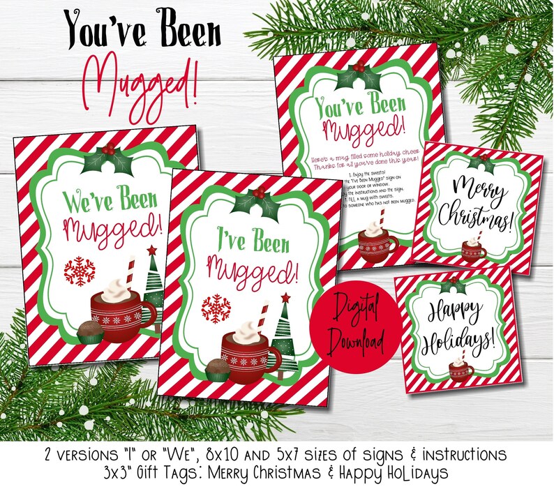 You've Been Mugged Christmas Printables Printable - Etsy