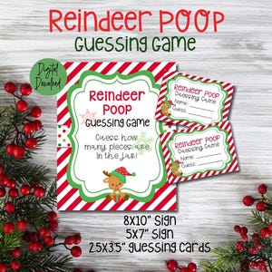 Reindeer Poop Guessing Game, Printable Christmas Guessing Game, Guess ...