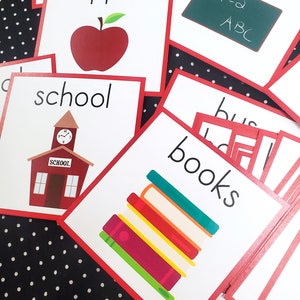 School Charades, School Cards for Memory, School Pictionary Cards ...