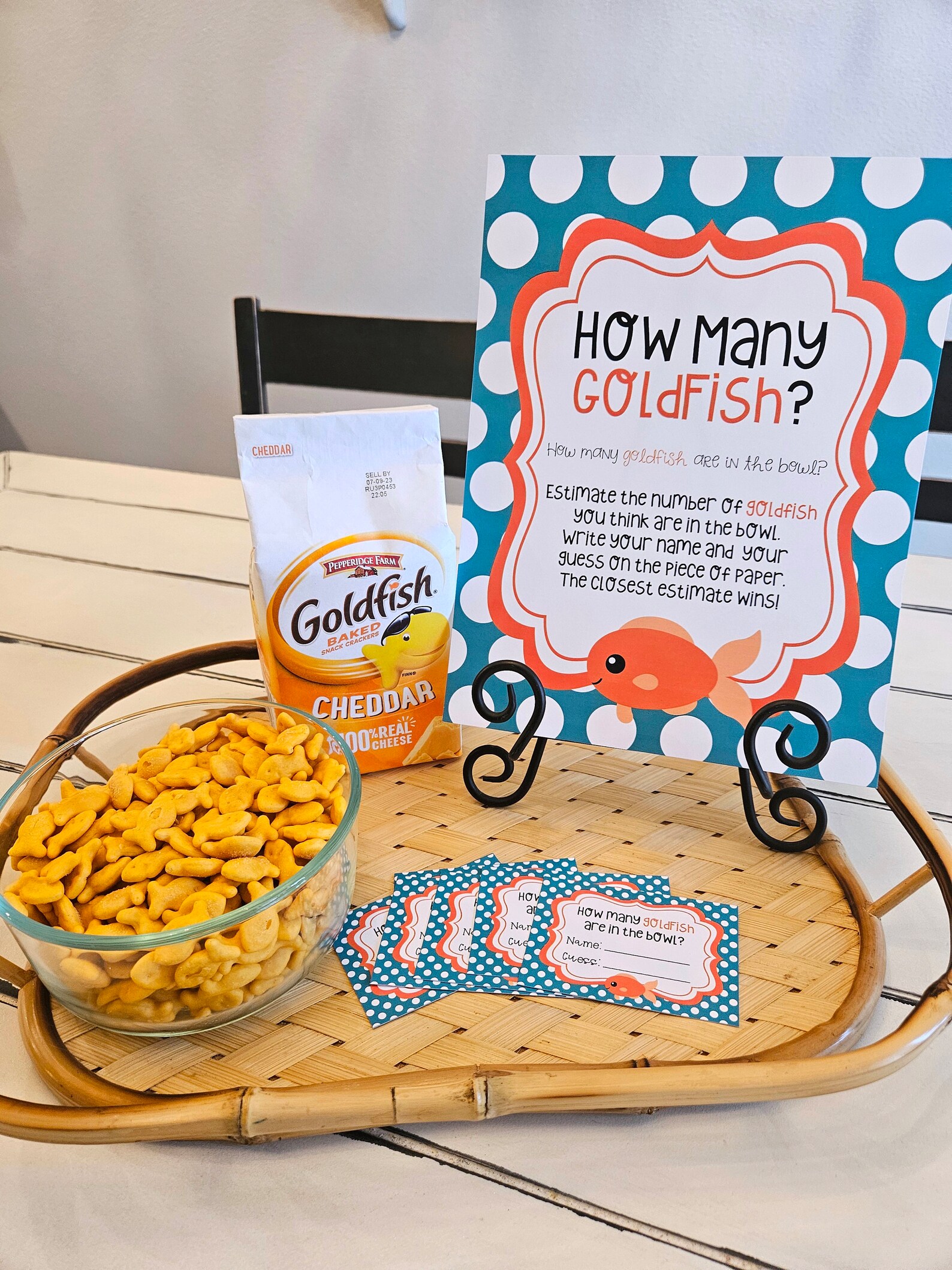 Goldfish Estimating Game, Guess How Many Goldfish Are in the Bowl, Kids ...