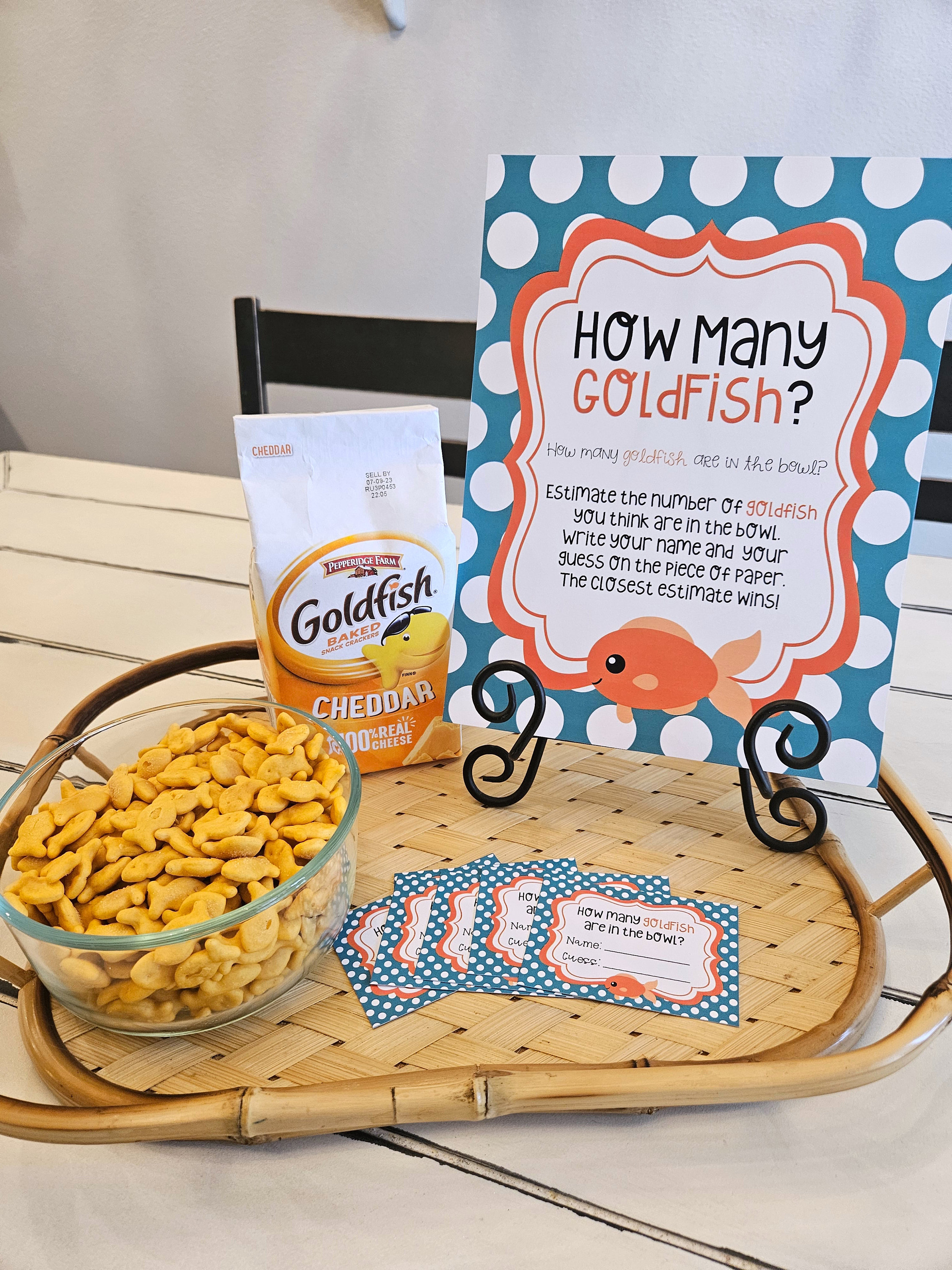 Goldfish Estimating Game, Guess How Many Goldfish Are in the Bowl, Kids ...