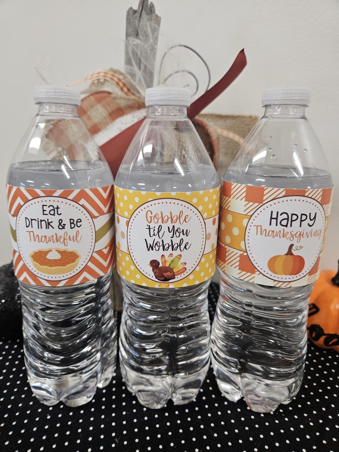 Printable Drink Labels for Thanksgiving, Thanksgiving Water Bottle ...
