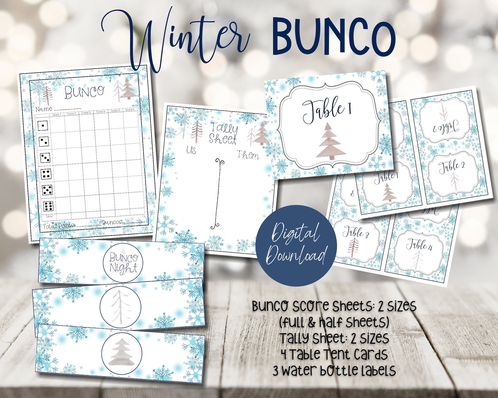 Winter Bunco Score Sheets January Bunco Bundle Pack Winter - Etsy