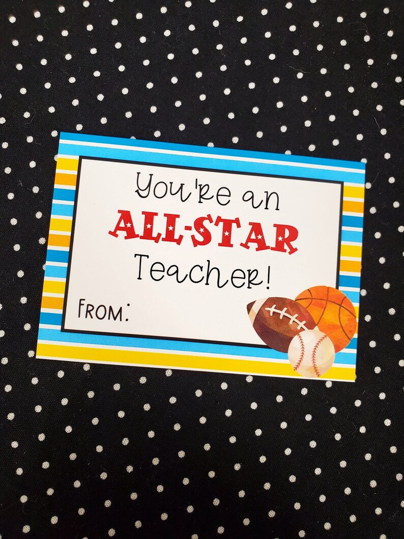 You're an All-star Teacher Gift Tag-end of School Year Printable Gift ...