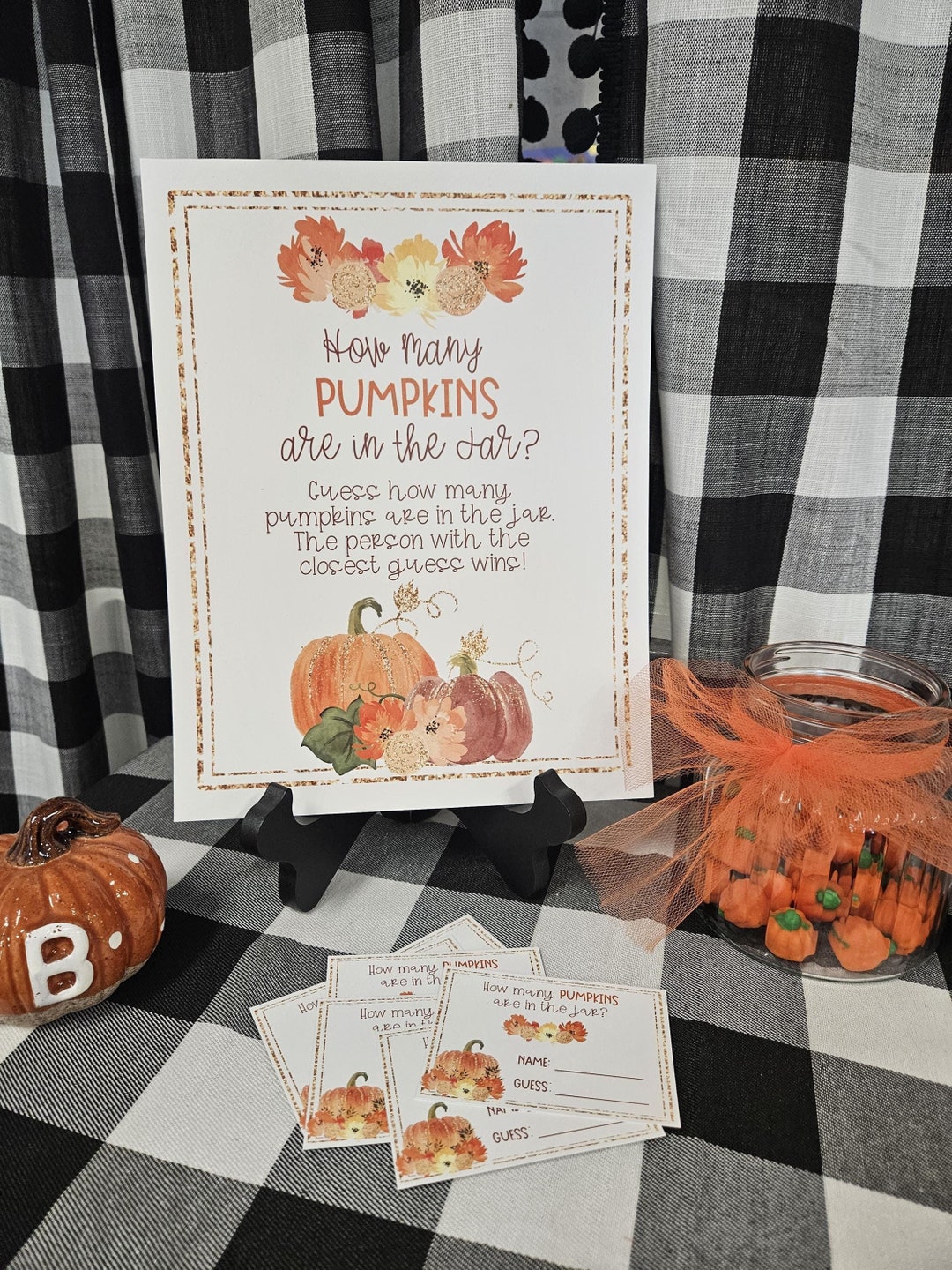 How Many Pumpkins Are in the Jar, Candy Guessing Game, Fall Candy ...