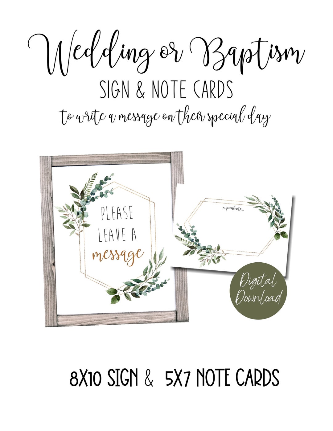 Leave a Message Note Cards for Wedding or Baptism, Notes for the Bride ...