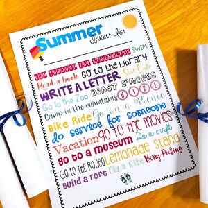 Summer Bucket List, Printable Summer Bucket List for Kids, Student ...