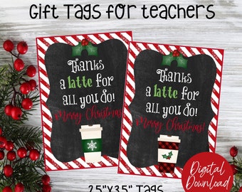 12 Days of Christmas Teacher Gift Tags Teacher (Download Now) - Etsy