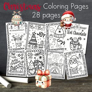 Kids Christmas Coloring Pages, Printable Christmas Activities, Children ...