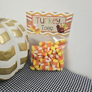 Candy Corn Bag Topper, Turkey Toes, Thanksgiving Treat Bag Topper ...