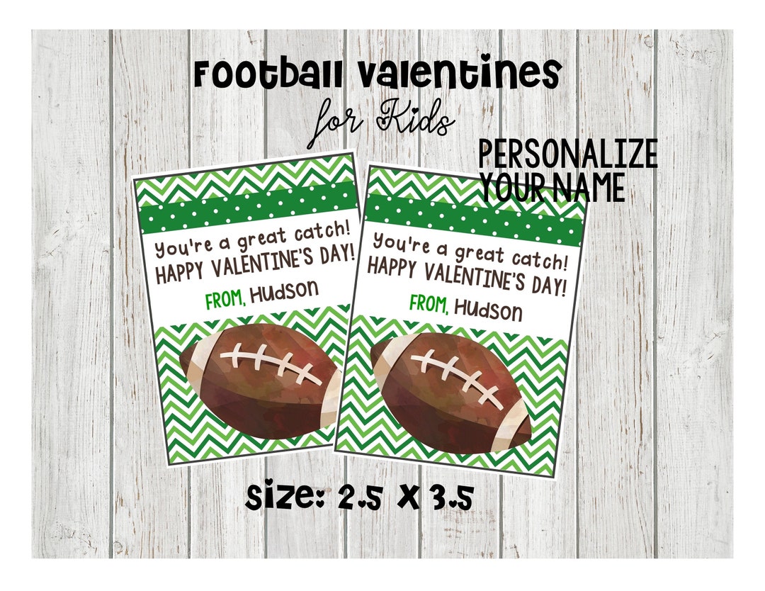 Football Valentine Cards for Kids, Boy Valentines, Sports Valentine's ...