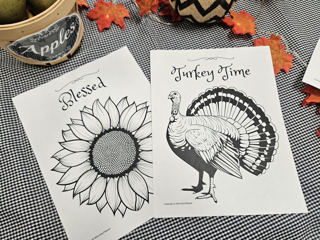 Fall Harvest Coloring Pages for Kids and Adults, Fall Activities and ...