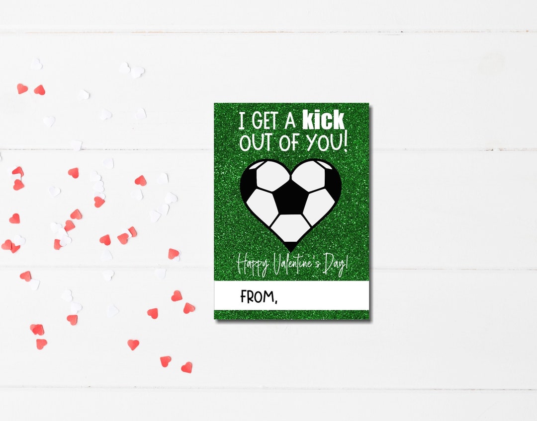 Soccer Valentine's Day Cards for Kids, Soccer Valentines, Classroom ...