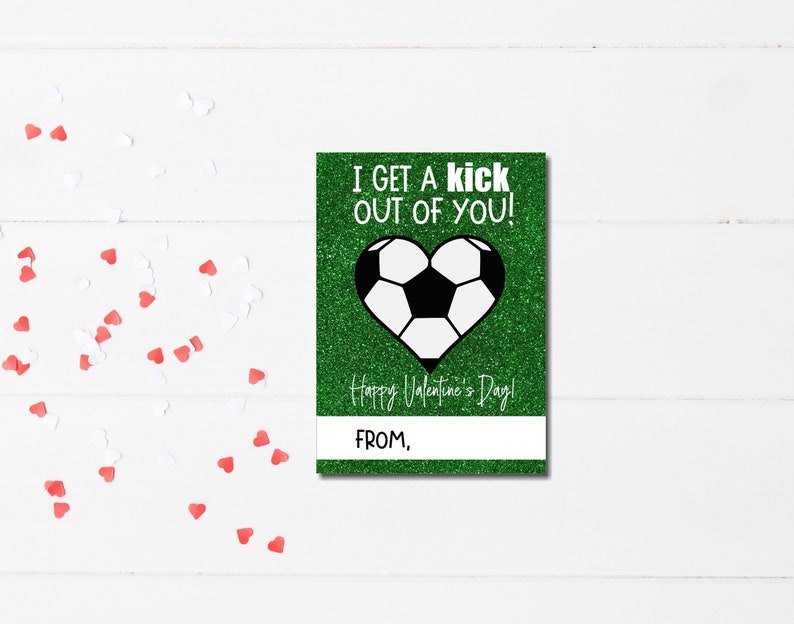 Soccer Valentine's Day Cards for Kids Soccer Valentines - Etsy