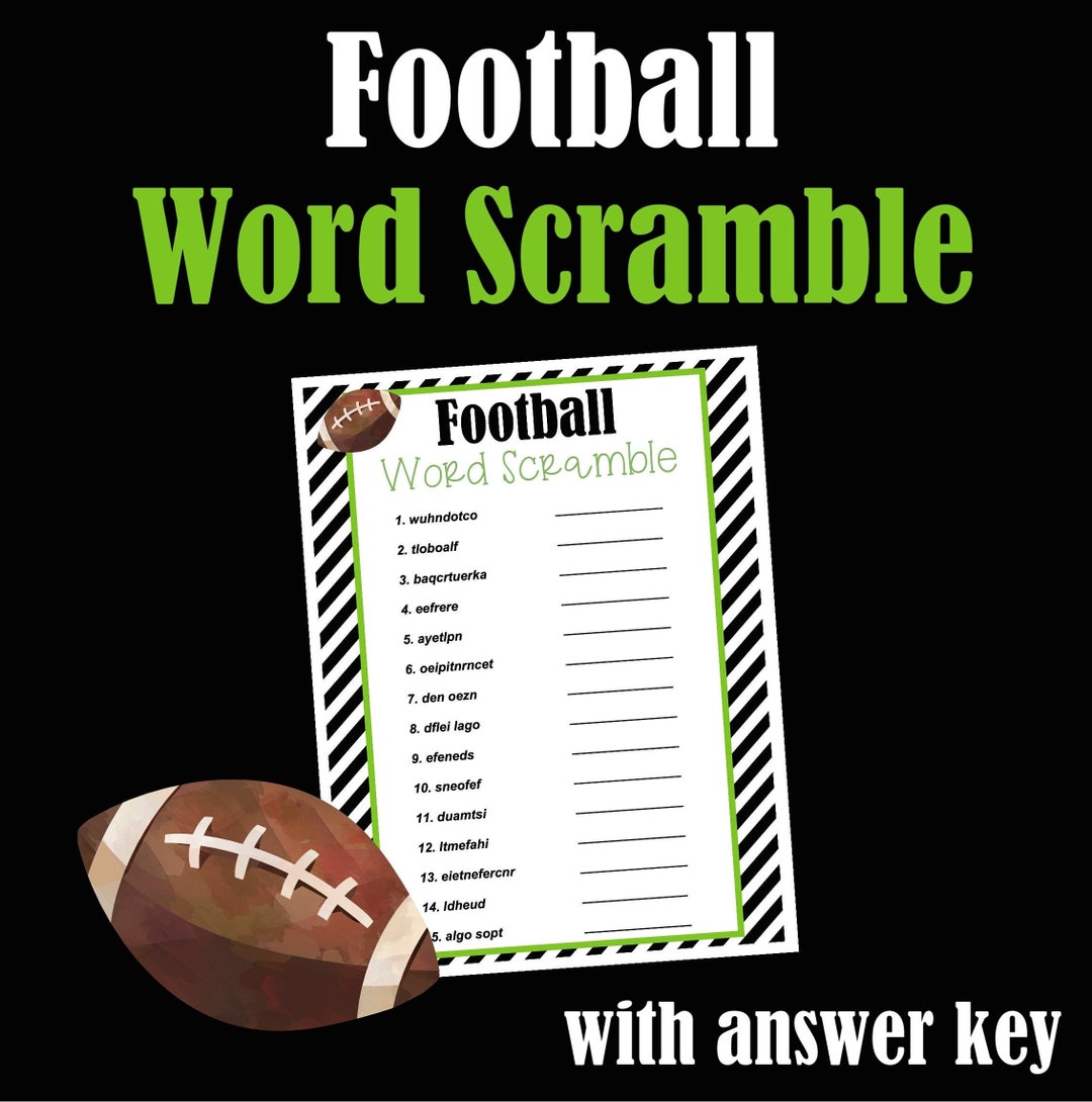 Football Word Scramble, Football Game Day Printables, Digital Download ...