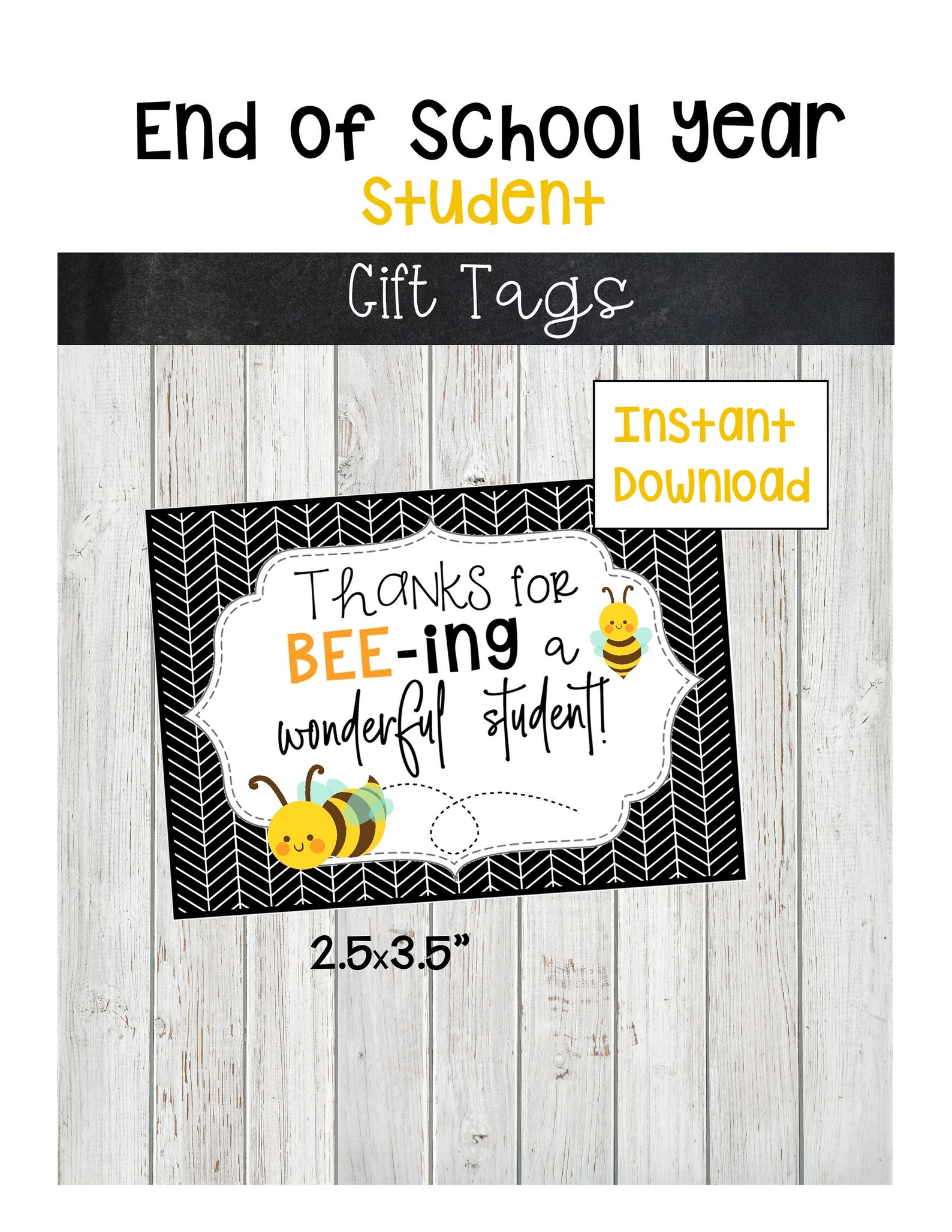 Student Last Day of School Gift Tags Thanks for Bee-ing a - Etsy