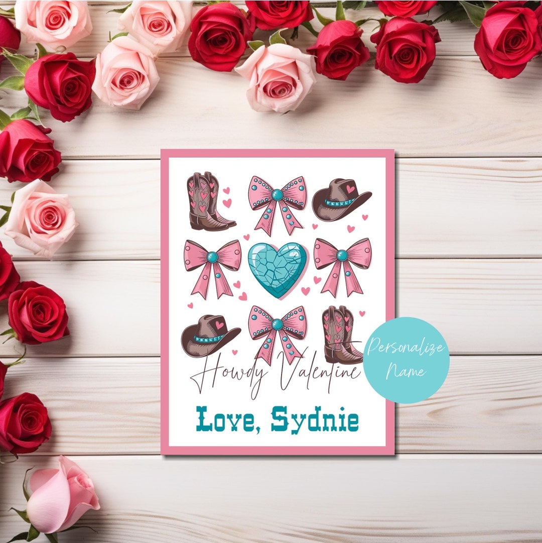 Western Valentines Day Cards, Cowgirl Valentines, Girl Valentines ...