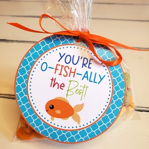 You're O-fish-ally the Best Gift Tags, Fish Gift Tags, Printable Fish ...
